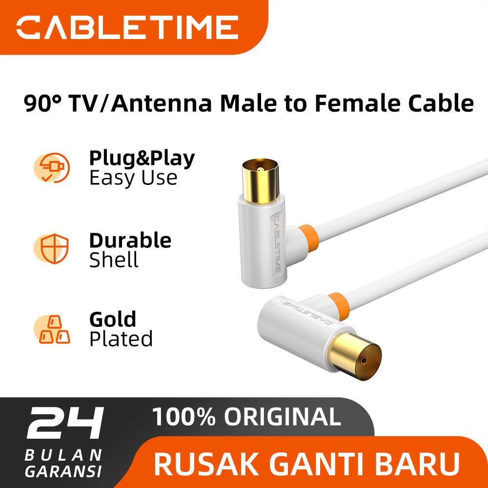 Jual CABLETIME Kabel Antena TV Digital Analog Coaxial Cable Antena For ...