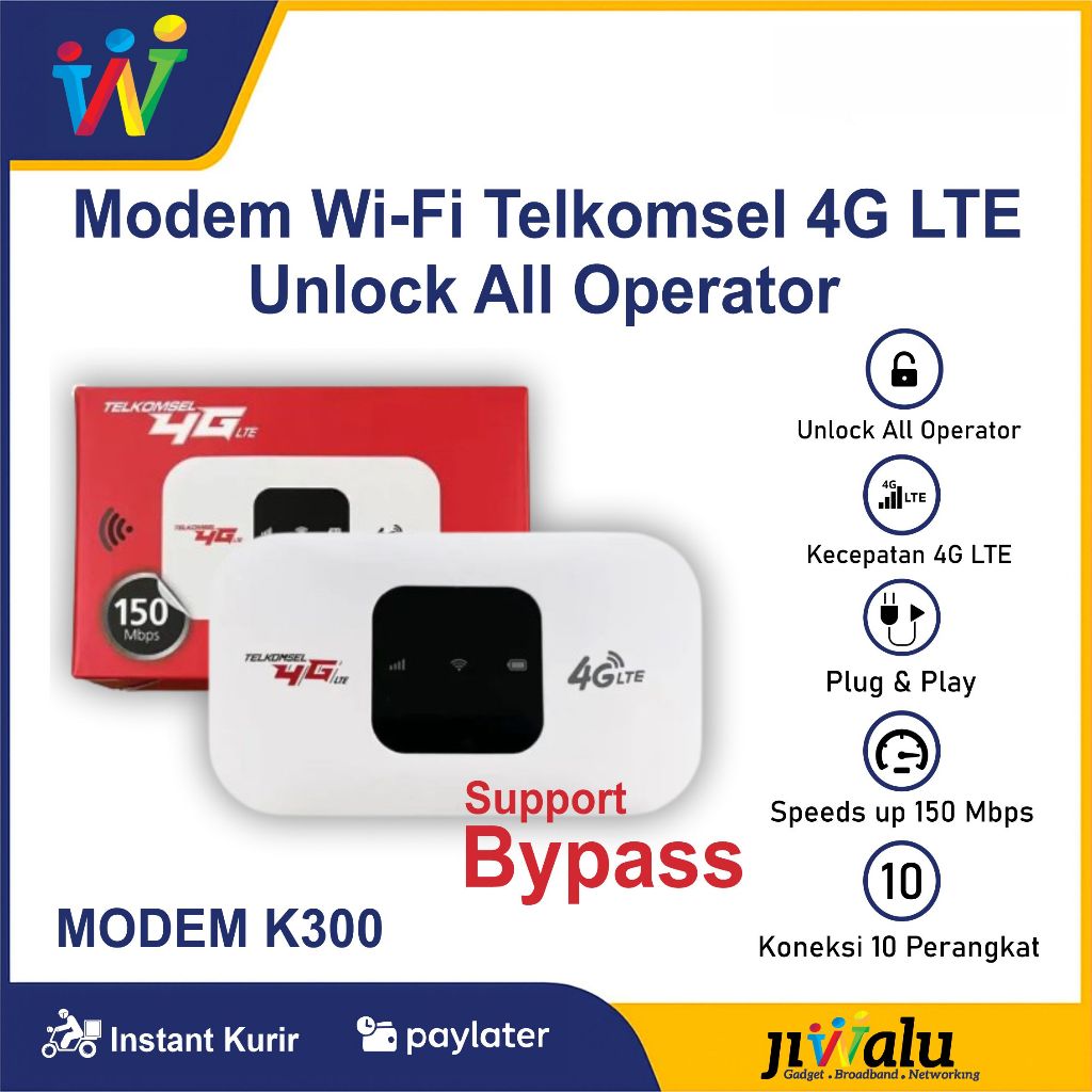 Jual Modem Wifi Mifi Telkomsel 4G Lte Unlock All Operator K300 | Shopee Indonesia
