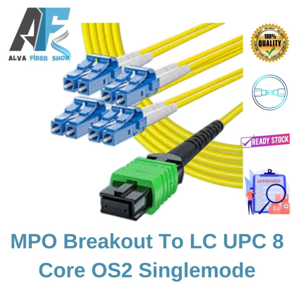Jual MPO Breakout to 4 DLC 8 Core Singlemode APC 2 Meter Up To 30 Meter ...
