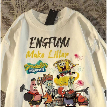 Jual SpongeBob SquarePants 'Engfumu Make Litter' Kaos Putih | Shopee ...