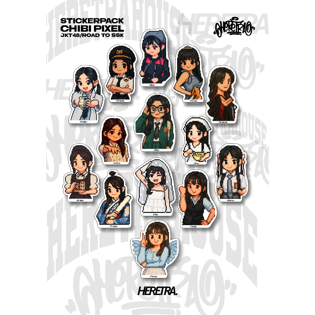 Jual Sticker Pack Chibi Pixel JKT48/Road To SSK | Shopee Indonesia