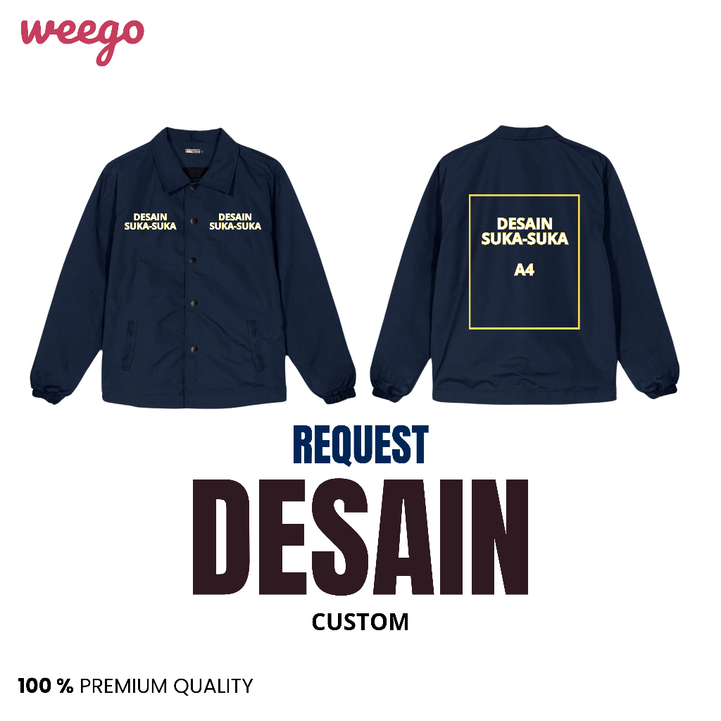 Jual WEEGO Jaket Custom Coach Dewasa - Jaket Coach Custom Dewasa Unisex ...
