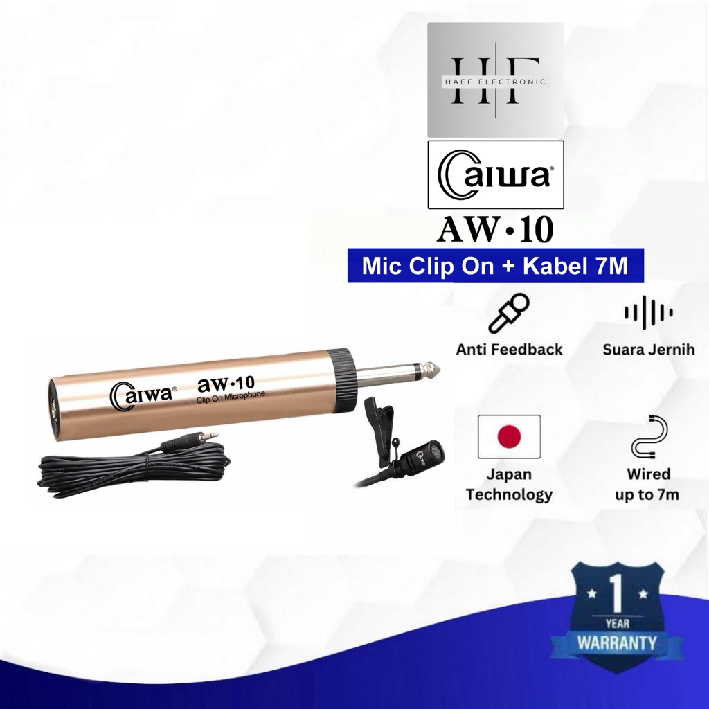 Jual Mic Jepit CAIWA AW-10 Microphone Ceramah Mic Imam Mik Jepit Kabel ...
