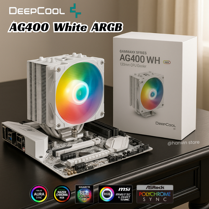 Jual Deepcool AG400 White ARGB Cpu Cooler | Shopee Indonesia