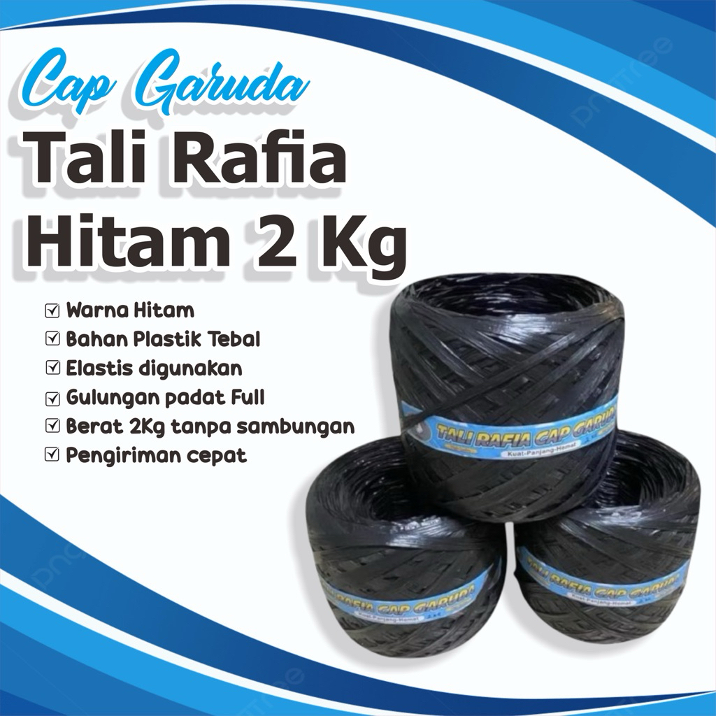 Jual Tali Rafia Hitam 2 kg full Original | Cap Garuda | Shopee Indonesia