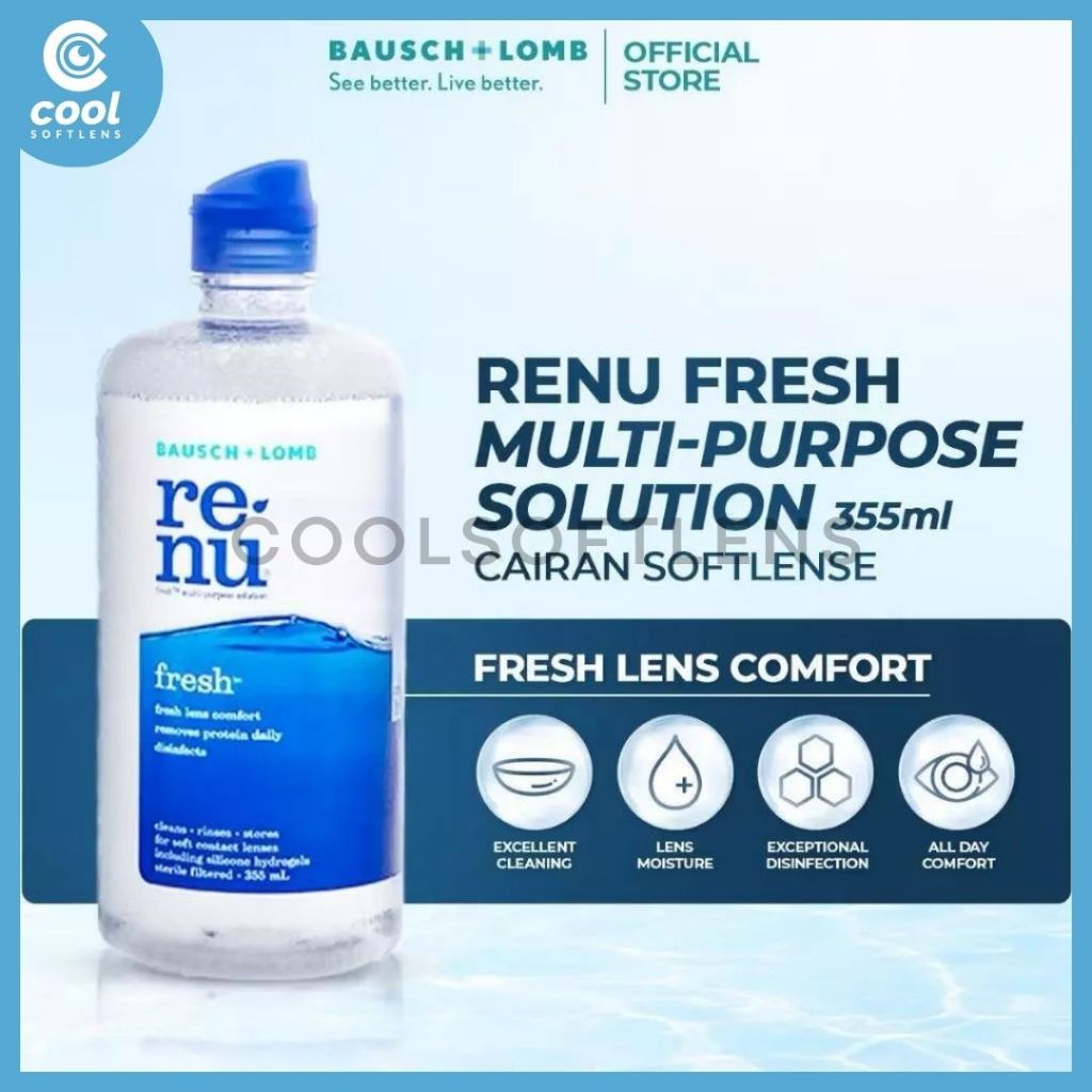 Jual Air Softlens RENU FRESH 355ml By Bausch + Lomb / Cairan Softlens ...