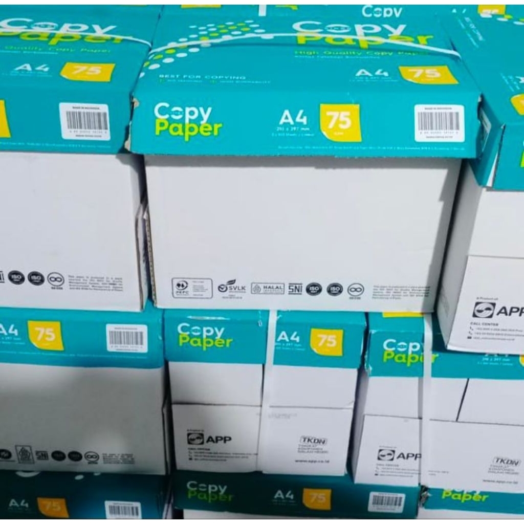 Jual Kertas Hvs Copy Paper ukuran A4 75 Gram / F4 75 Gram - Box isi 5 ...
