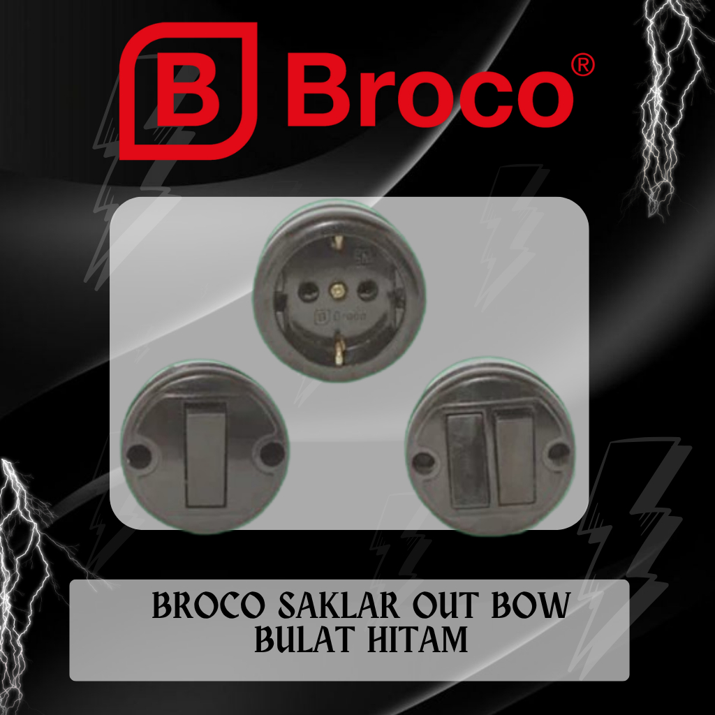 Jual BROCO OB OUT BOW /TEMPEL SAKLAR HITAM STOP KONTAK / ENGKEL / SERI ...