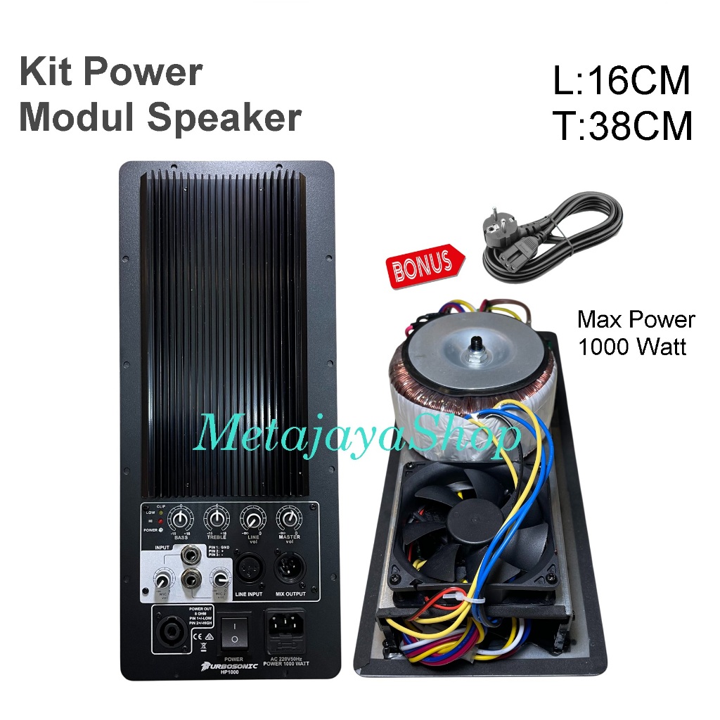 Jual Modul Speaker Active / Kit Power 16X38CM Max Power 1000 Watt ...