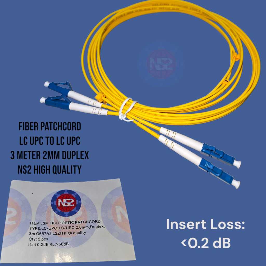 Jual patchcord lc upc lc upc 3 meter duplex simplex NS2 G657A2 / patch ...