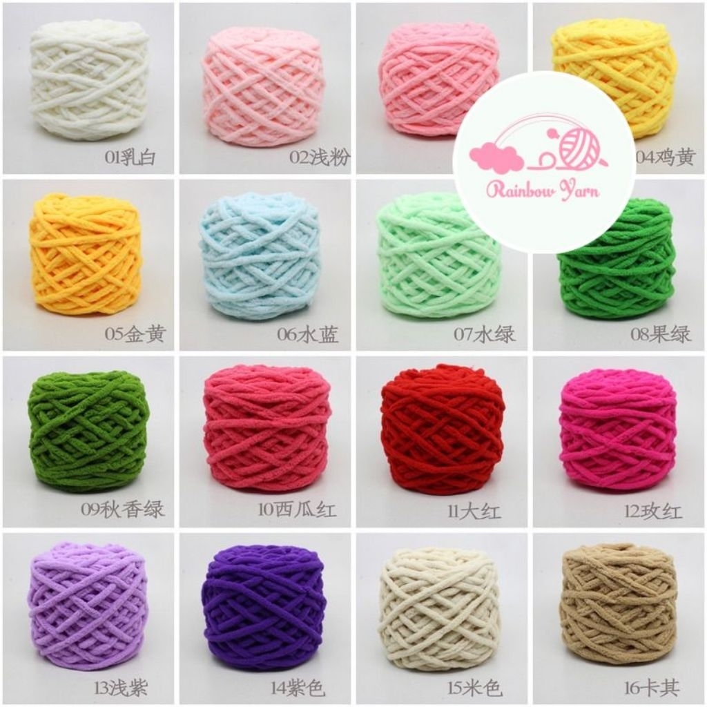 Jual 1-40 BENANG RAJUT CHENILLE/ CHENILLE YARN/ BENANG RAJUT HANDUK ...