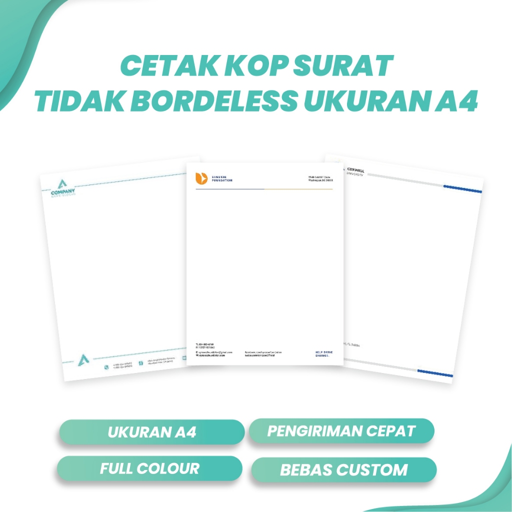 Jual CETAK KOP SURAT UKURAN A4 1 RIM ( 500 LEMBAR ) | Shopee Indonesia