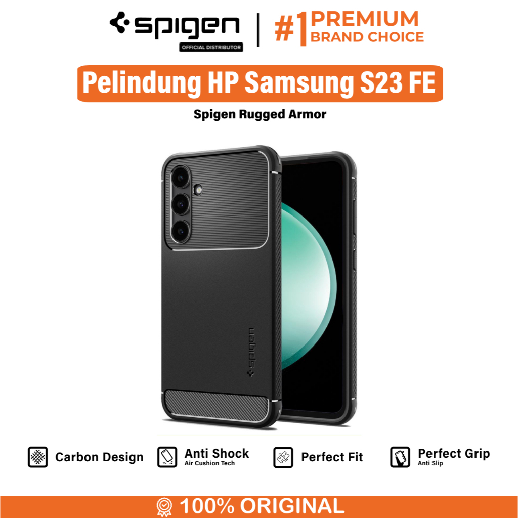 Jual Case Samsung Galaxy S23 FE Spigen Rugged Armor Carbon Softcase ...