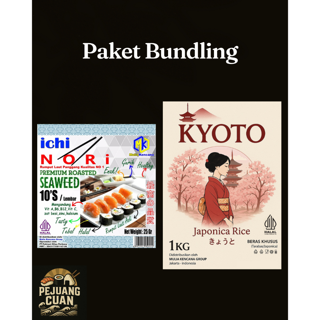 Jual PAKET BUNDLING ICHI NORI 10 S + BERAS KYOTO 1 KG / BERAS JEPANG SEPERTI KOSHIHIKARI, KOKOKU ...