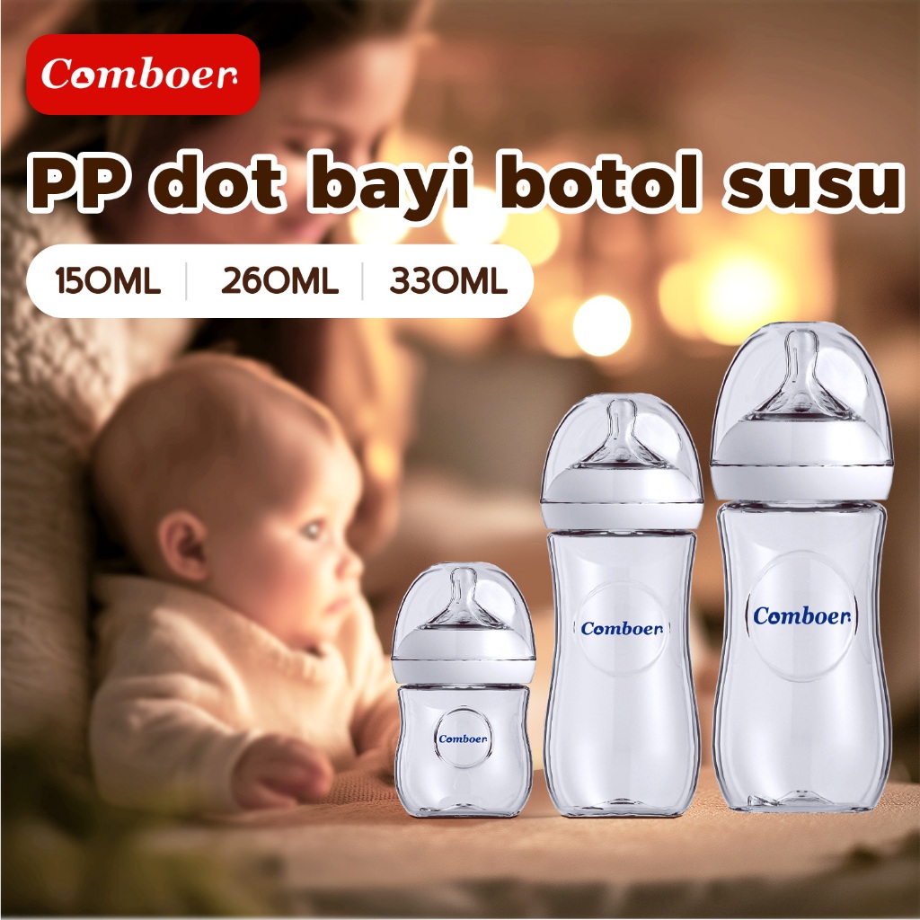Jual COMBOER Dot Bayi Botol Susu Botol Bayi Newborn Botol Minum Bayi 150/260/330ML Botol Susu PP ...