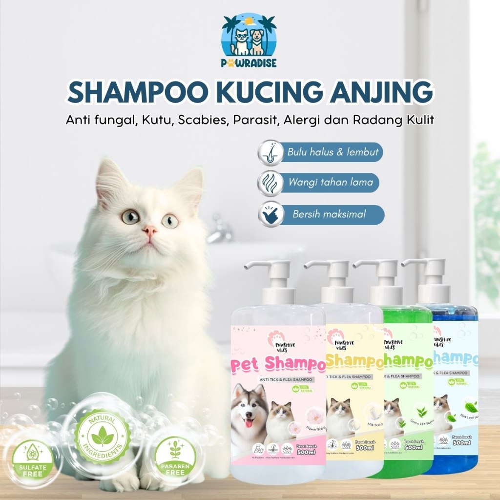 Jual Shampo Kucing Anjing Anti fungal & Fleas untuk Jamur, Kutu, Scabies, Parasit, Alergi dan ...