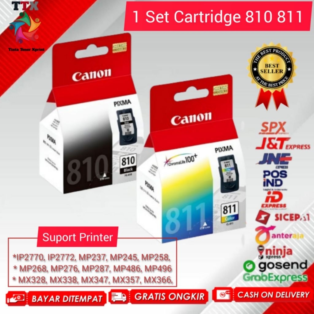 Jual Tinta Canon Pixma 810 Black+811 Colour Catridge For ip2770,ip2772 ...