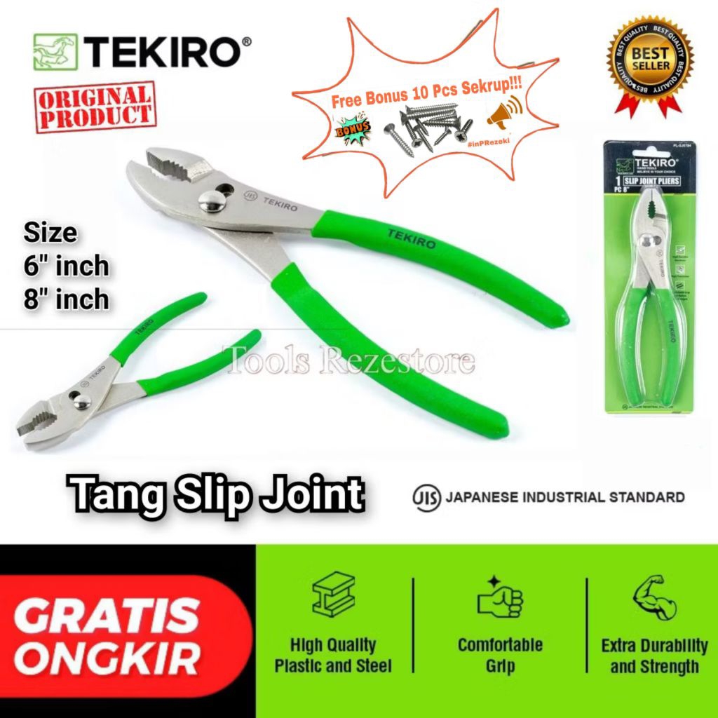 Jual TEKIRO TANG SLIP JOINT 6 8 INCH ORIGINAL TOOLS tang potong bongkar ...