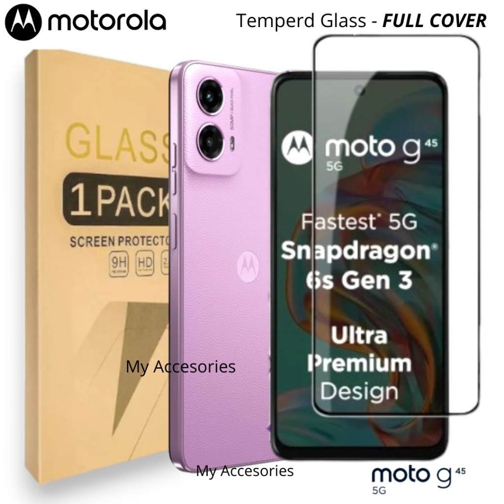 Jual Tempered Glass Full COVER 3D MOTO G45 5G / G06 G86 POWER Temperd ...