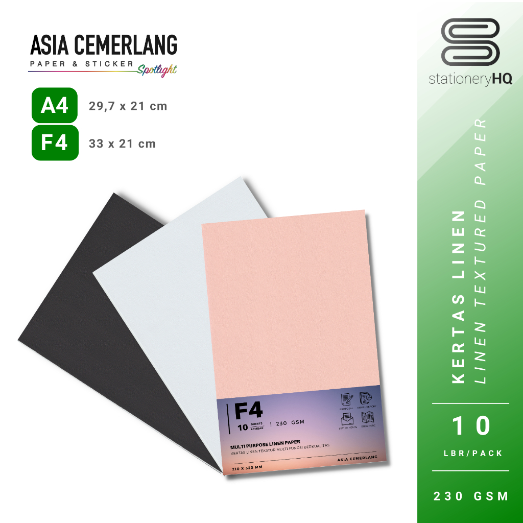 Jual Kertas Cover Karton Linen Jepang Tebal / Textured Paper A4 / F4 ...