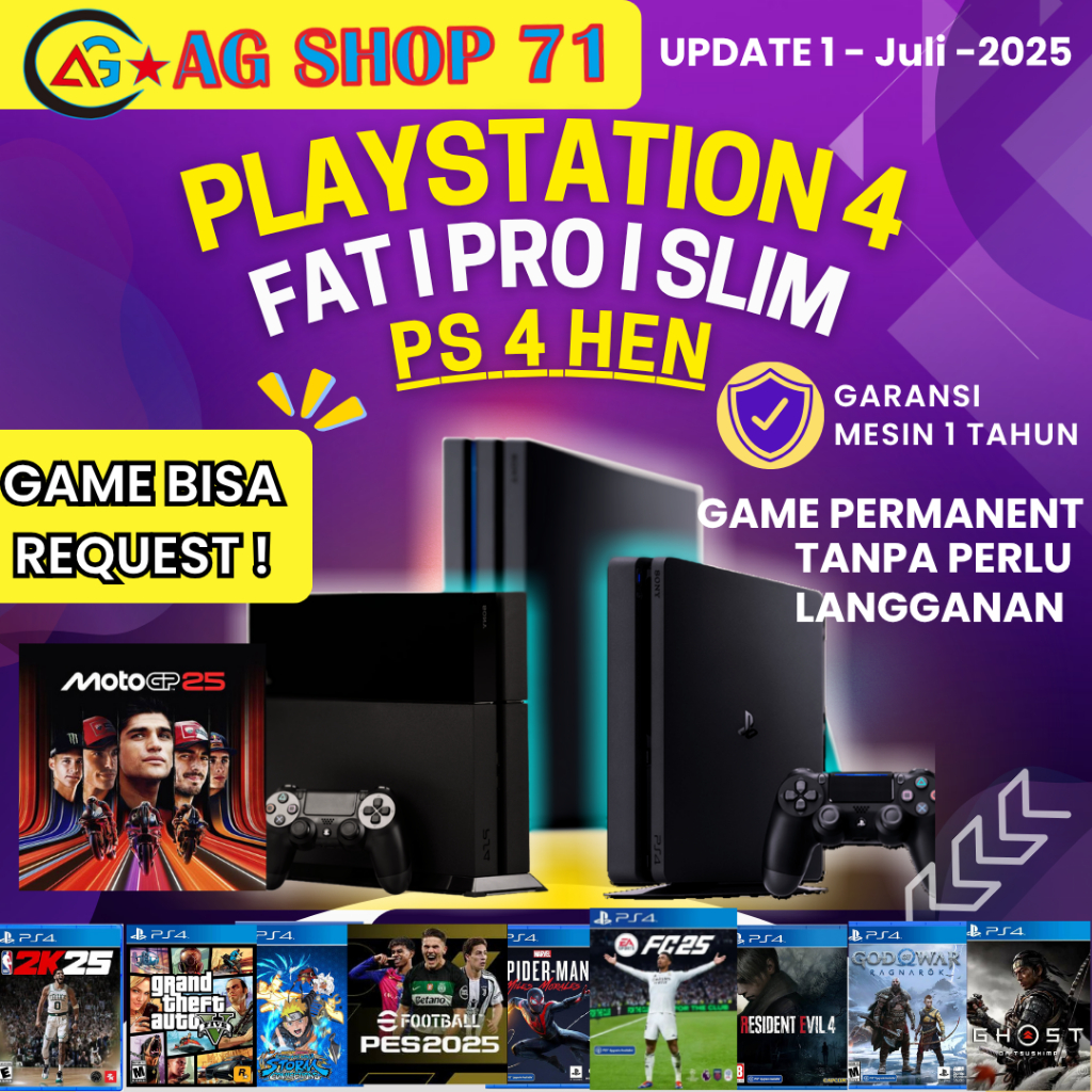 Jual PS4-HEN-FAT/ SLIM/PRO. FULL GAME BEBAS REQUES. AUTO HEN. FW 12.02 ...