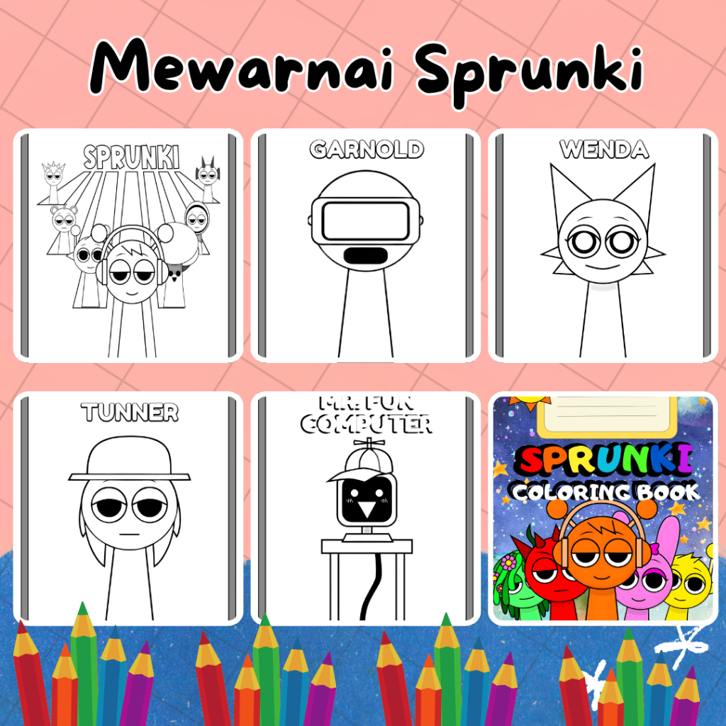 Jual SPRUNKI MEWARNAI – SPRUNKI COLORING PAGES SPRUNKI | A5 100GSM ...