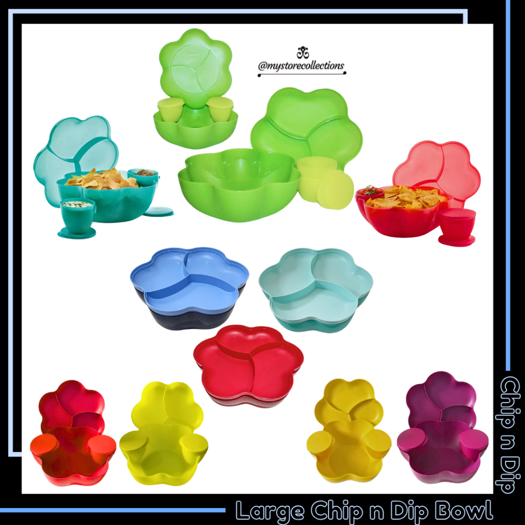 Jual Chip N Dip Set • Maxi Server • Triple Snack Bowl * Indo - Import ...