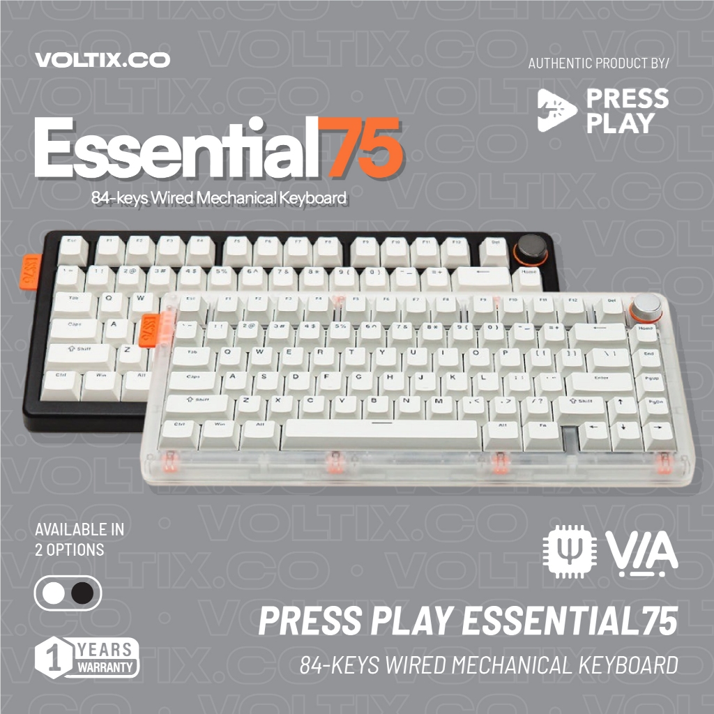 Jual ESSENTIAL75 75% Wired Mechanical Keyboard by Press Play | Shopee ...