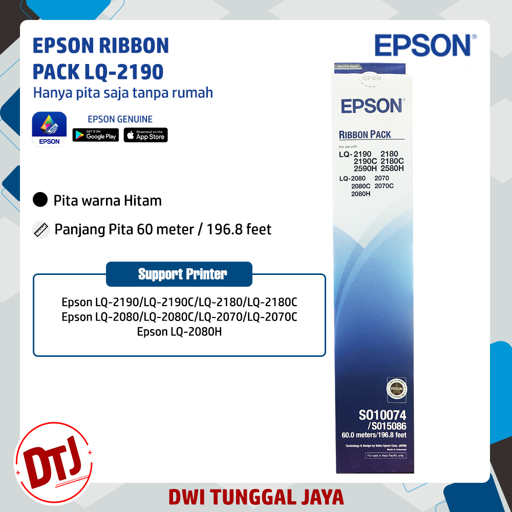 Jual Epson Ribbon Pack LQ-2190 / LQ-2180 (S010074/S015086) | Shopee ...