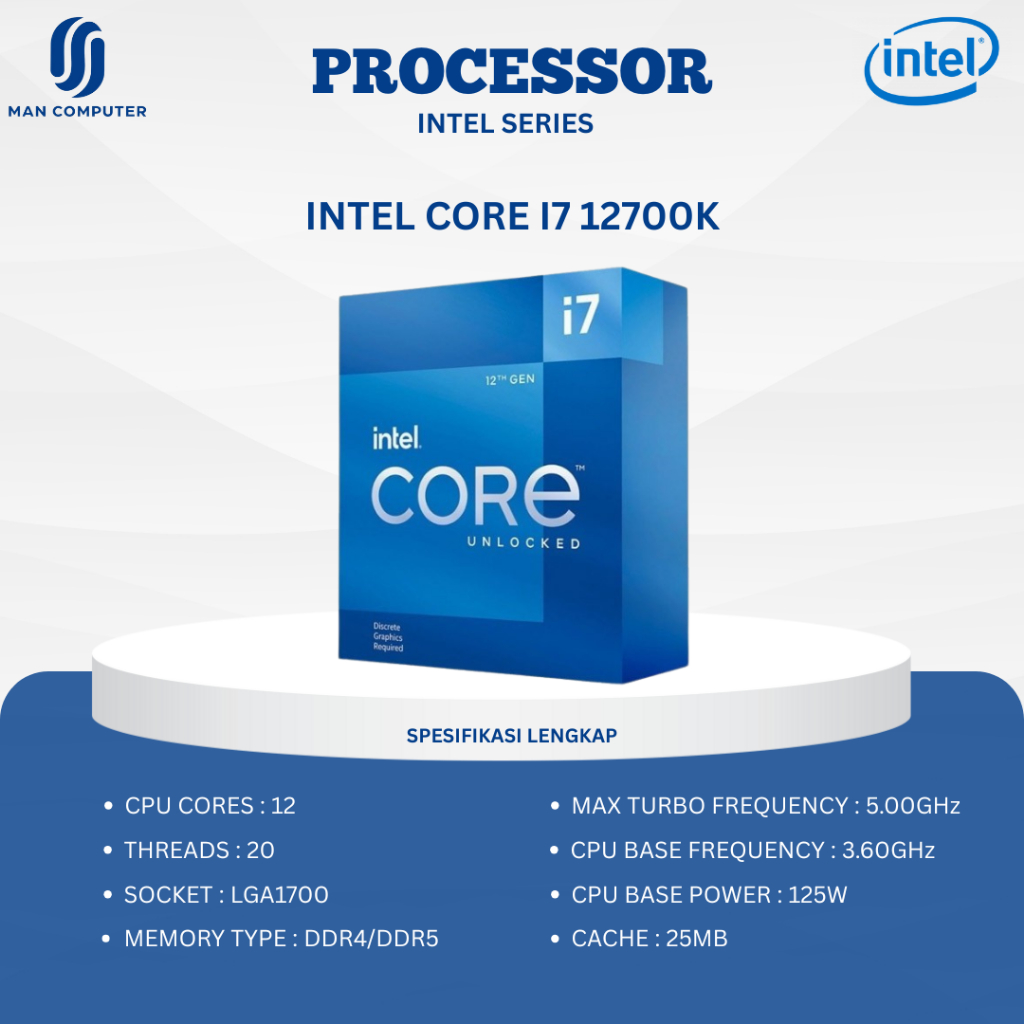 Jual Processor Intel Core i7 12700K LGA1700 3.6GHz Up To 5.0GHz ...