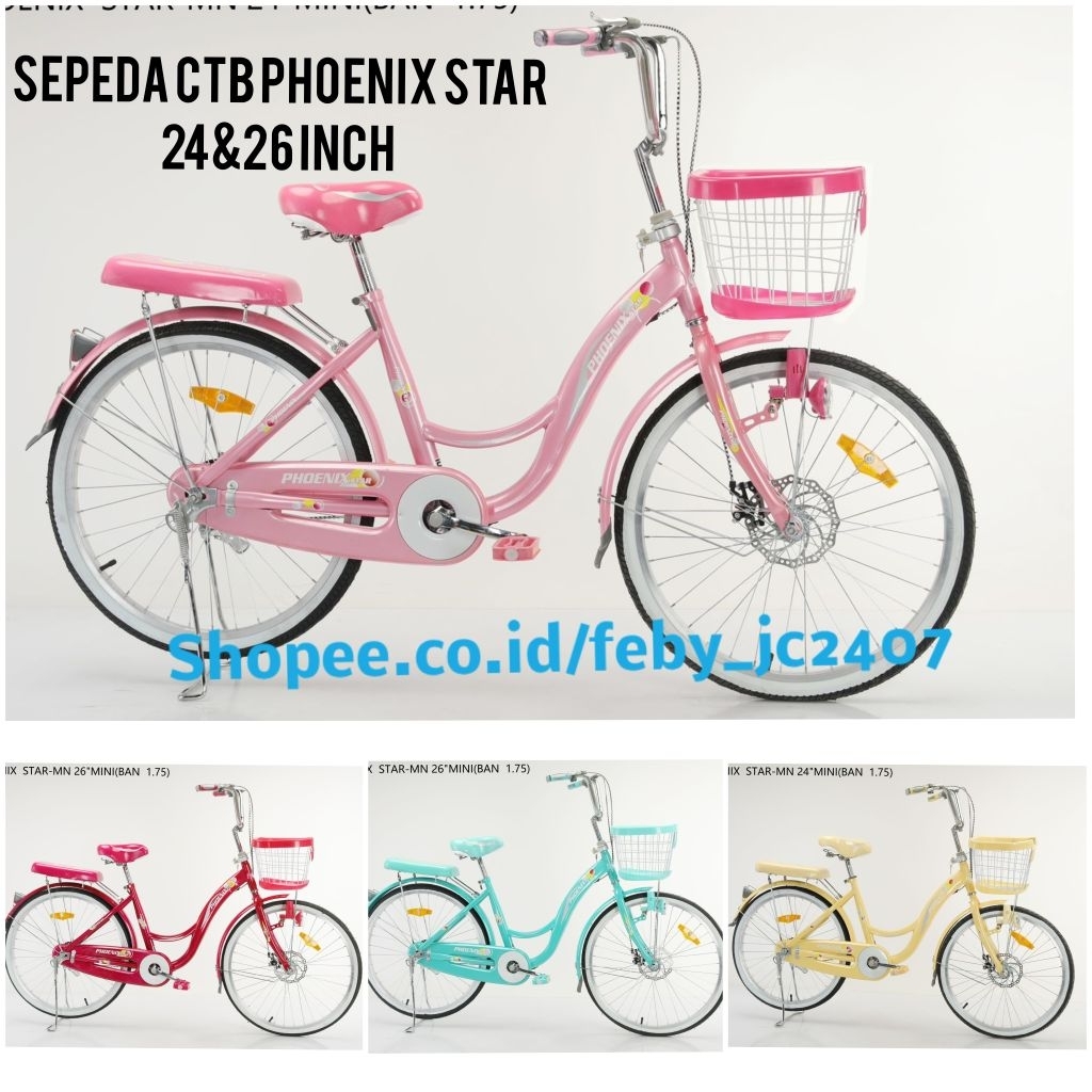 Jual SEPEDA DEWASA PEREMPUAN CEWEK KERANJANG MINI NEW PHOENIX frame ...