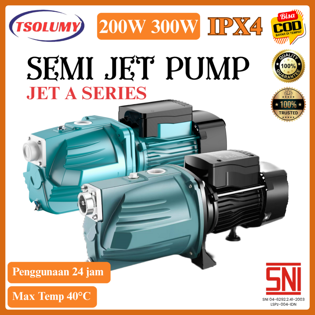 Jual Tsolumy Pompa Air Jet Pump 200w Daya Dorong 40M Pompa Air Sumur ...