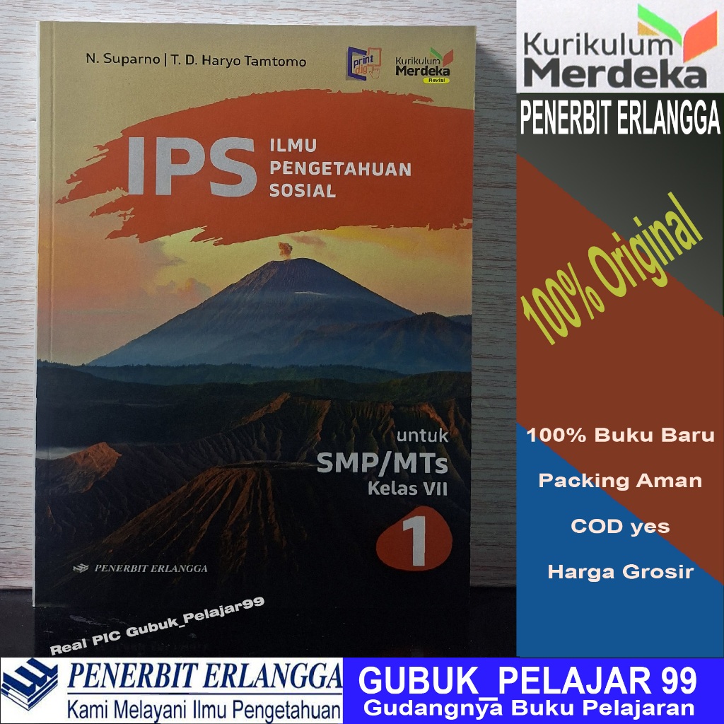 Jual Ilmu Pengetahuan Sosial (IPS 1) Kelas 7 /VII SMP/MTs Erlangga ...