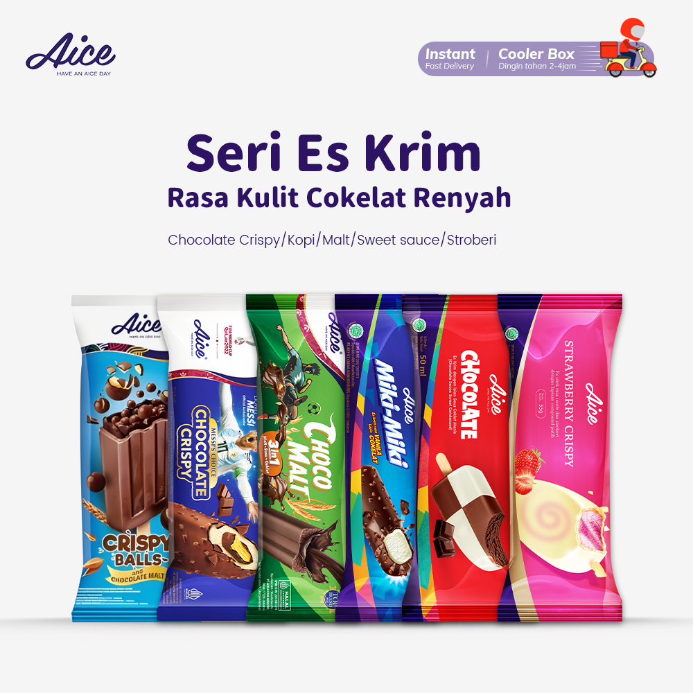 Jual AICE Crispy Chocolate Ice Cream/Aice Es Krim batang Cokelat Aneka Rasa 15 20 30 60 pcs ...