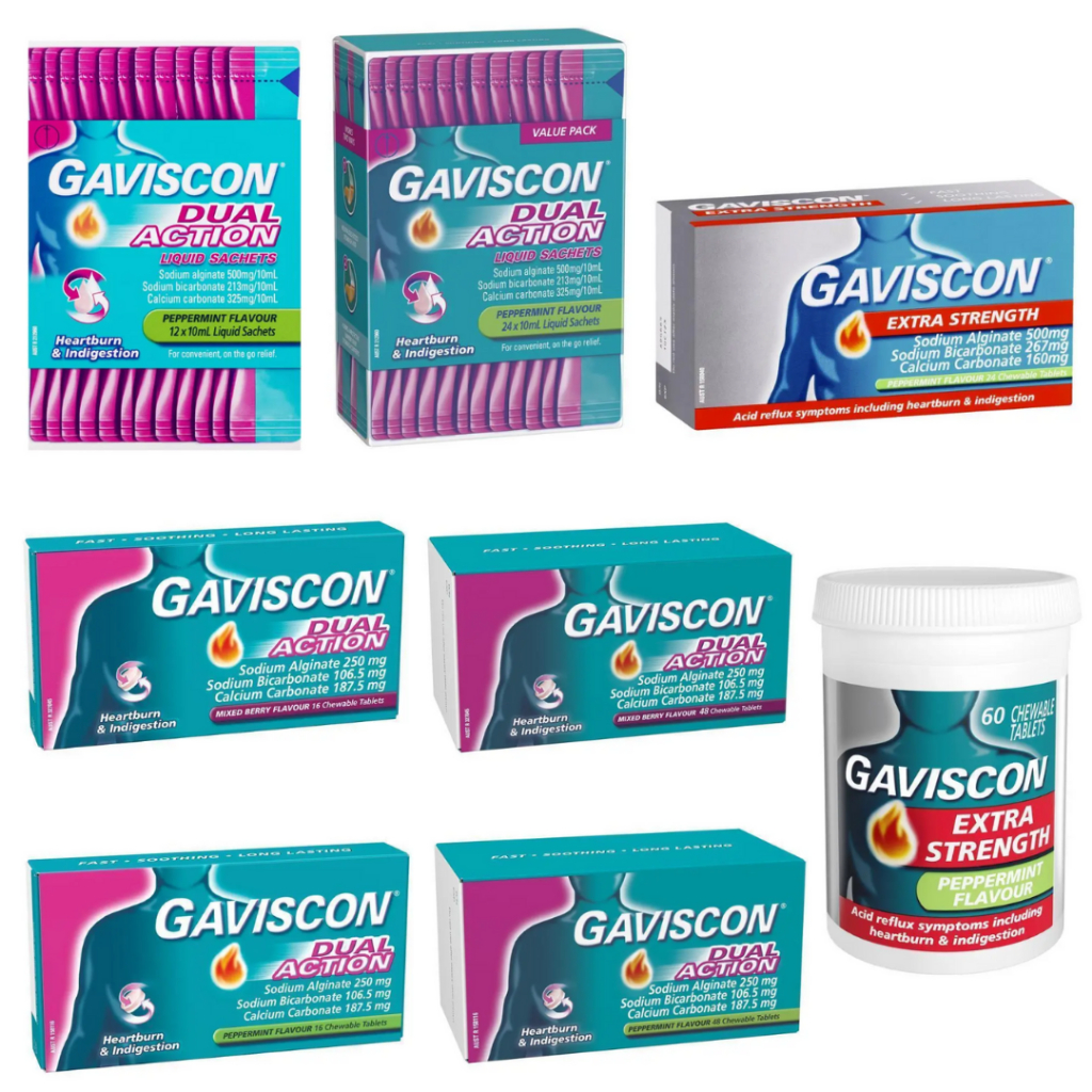 Jual Gaviscon dual / double action 12 sachet / 24 sachet / 48 chewable ...