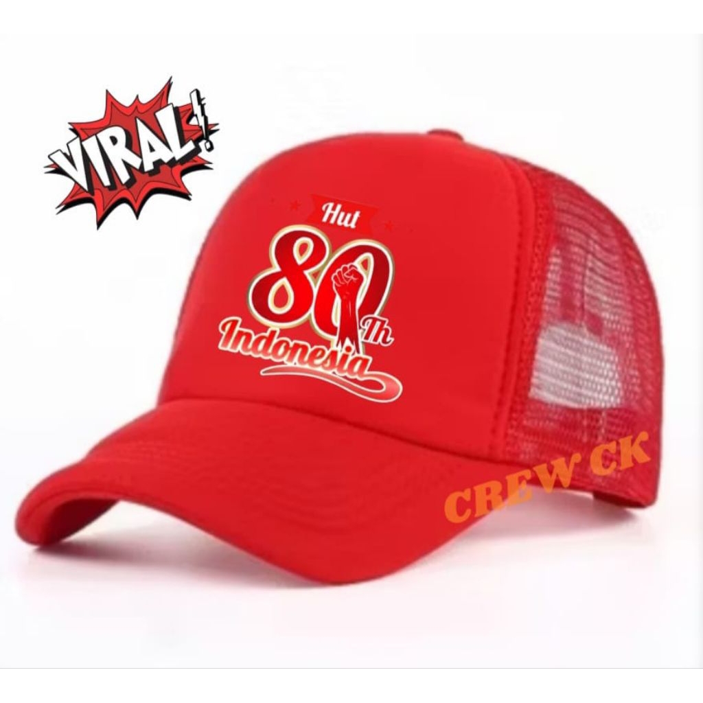 Jual Topi Trucker HUT RI ke-80 Desain Keren | Topi Kemerdekaan ...
