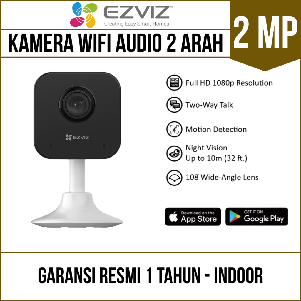 Jual EZVIZ H1C 2MP INDOOR CAMERA WIFI CCTV WIRELESS | Shopee Indonesia