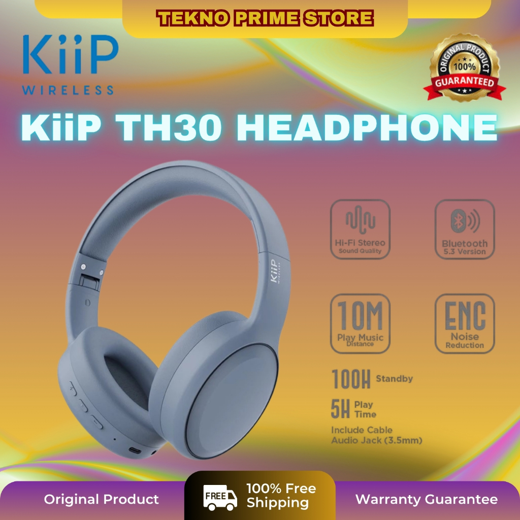 Jual KiiP TH30 Headphone Bluetooth Wireless Headset Earphone Hi-Fi ...