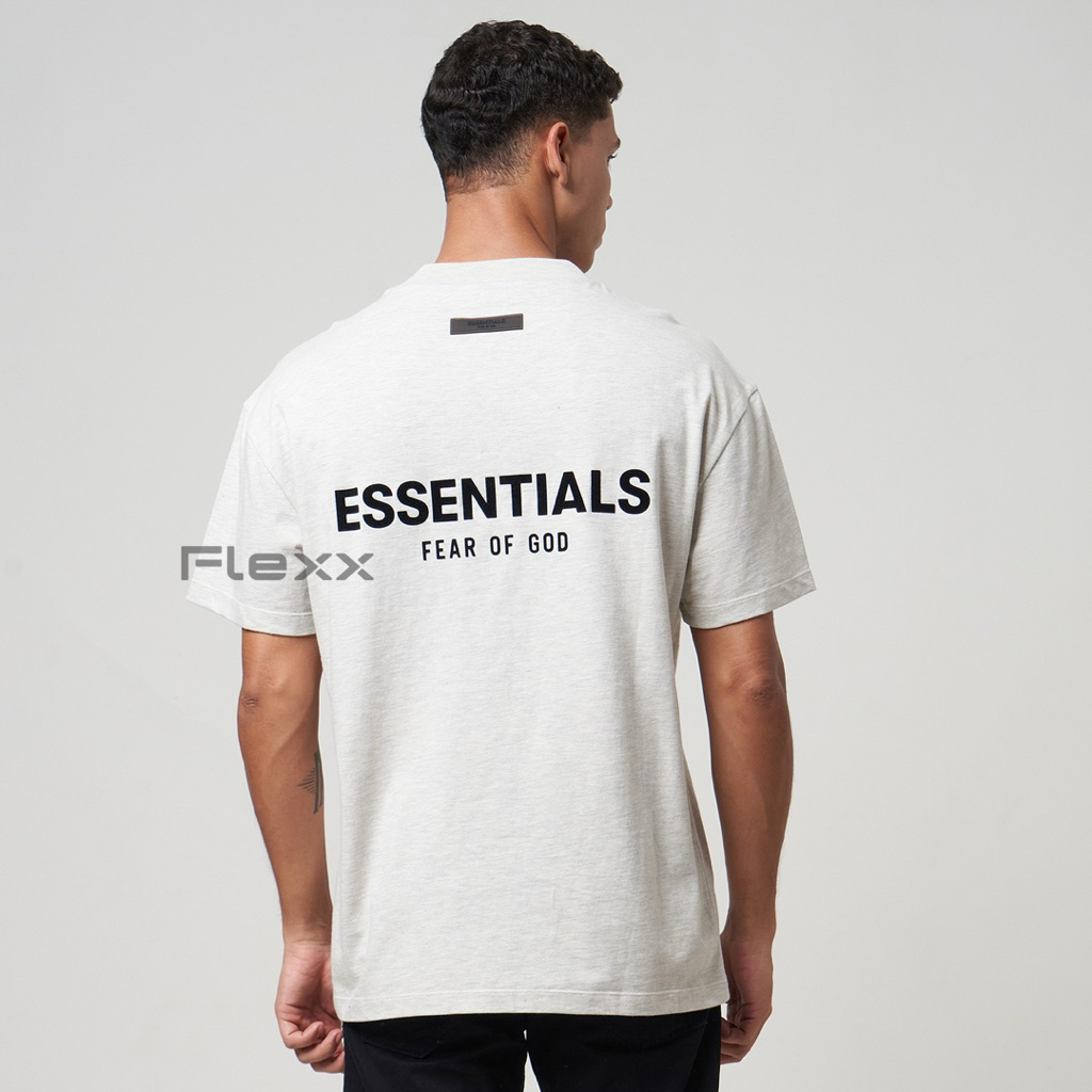 Jual Essentials FOG Flocked Logo SS22 Tee Light Oatmeal 100% Original ...