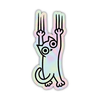 Jual Z435 sticker kucing dongo aesthetic, stiker hologram satuan ...