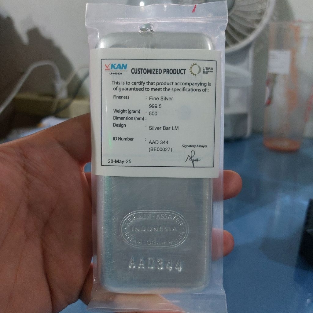 Jual PERAK ANTAM MURNI ASLI 500 GRAM BATANGAN BERSERTIFIKAT ...
