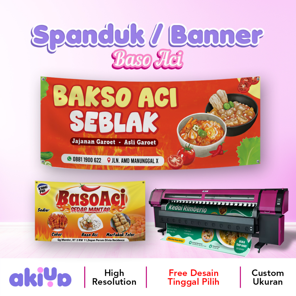 Jual BANNER / SPANDUK BASO ACI (FREE DESAIN) | Shopee Indonesia