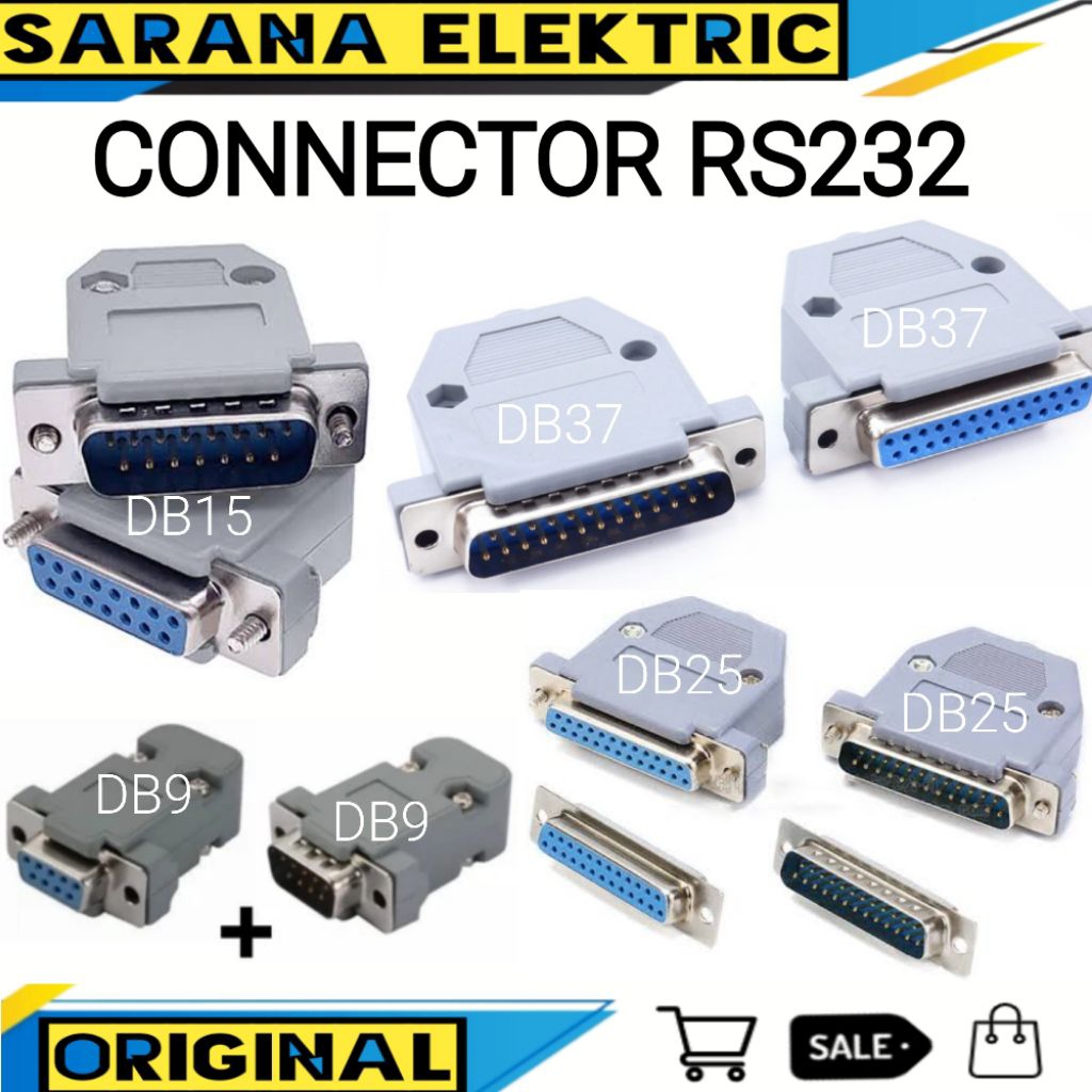Jual CONNECTOR DB9 DB15 DB25 DB37 RS232 CONECTOR KONEKTOR DSUB SOLDER DB-9 DB-15 DB-25 DB-37 RS ...