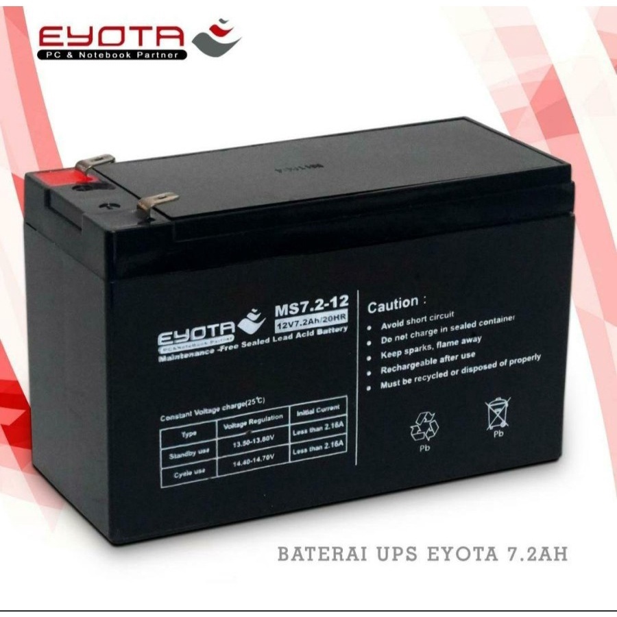 Jual Batre Ups Eyota 12v 7.2ah Battery Batrai Baterai UPS 12 v 4.5ah ...