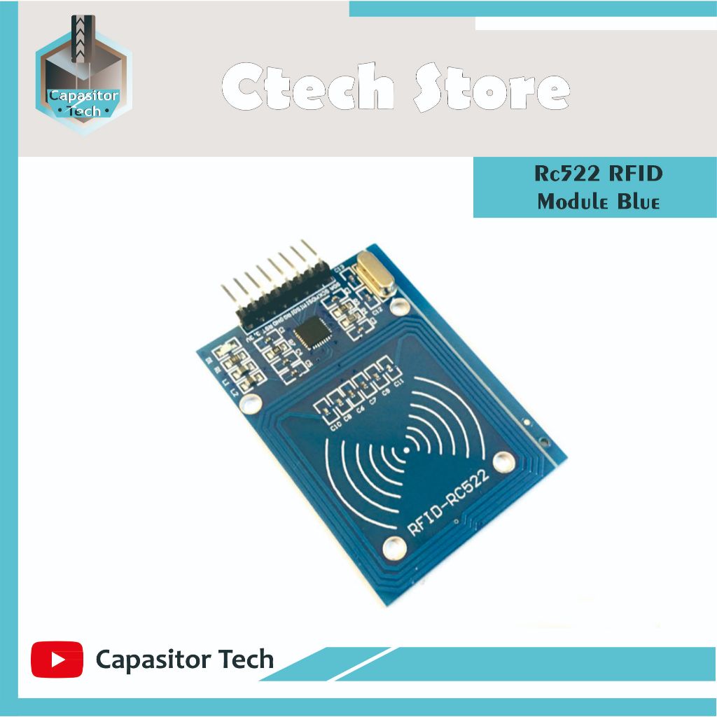 Jual Modul RFID RC522 RFID Module Blue + Keychain Tag + Kartu RFID ...