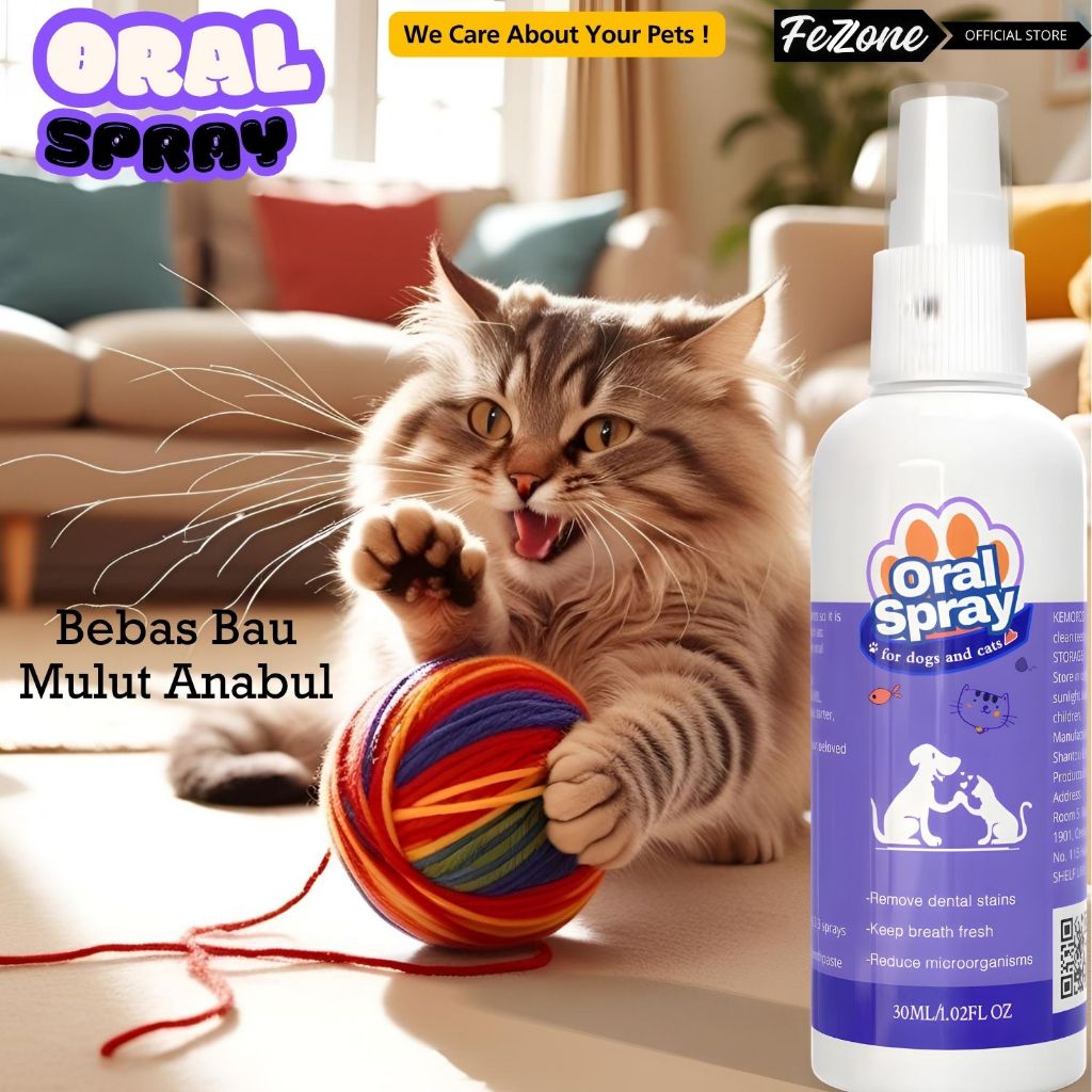 Jual Oral Spray Anti Bau Mulut Kucing Segar dan Sehat FEZONE | Shopee ...