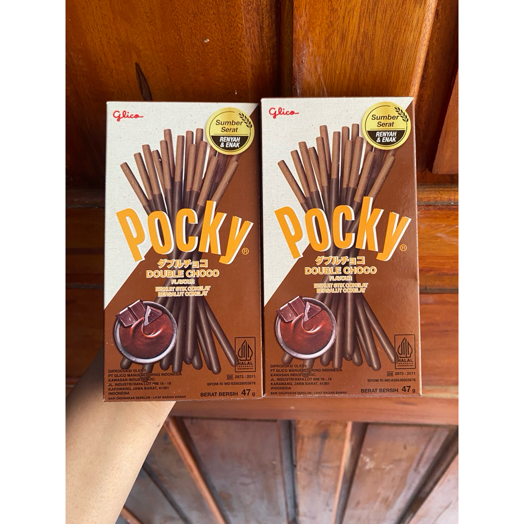 Jual Glico Pocky Double Coco Biskuit Stik Cokelat Bersalut Cokelat 47gr | Shopee Indonesia