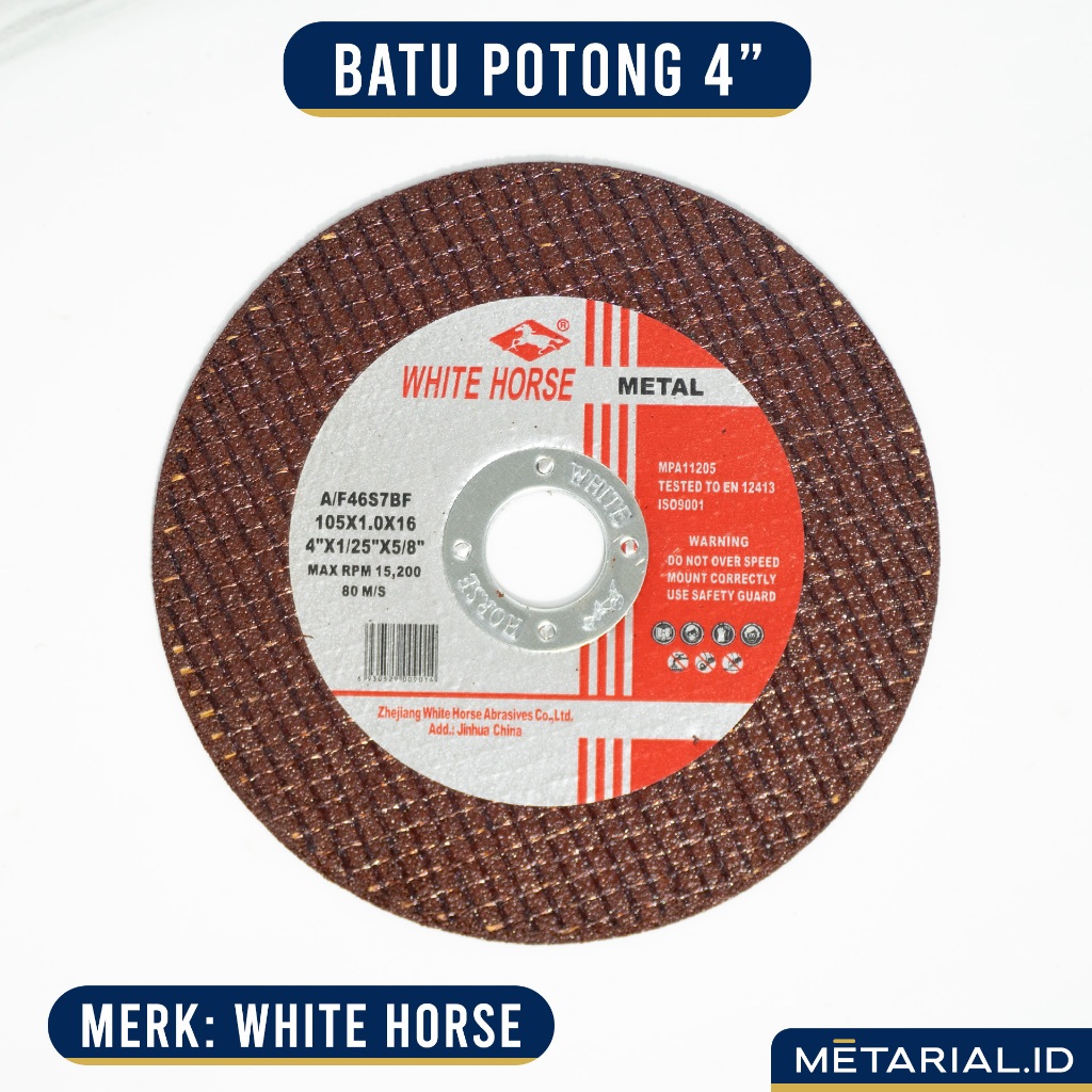 Jual WHITE HORSE Batu Mata Gerinda Potong 4” inch Besi/Stainless ...