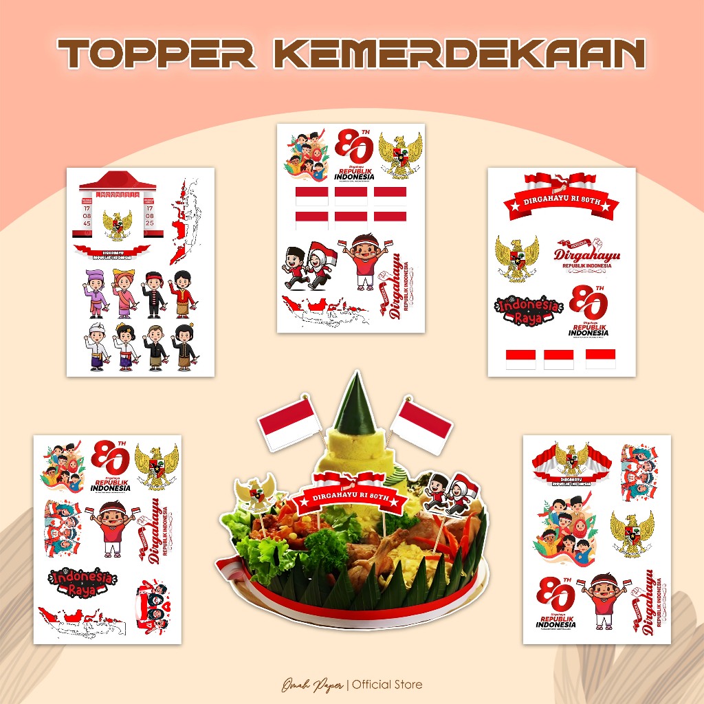 Jual TOPPER AGUSTUSAN| TOPPER HUT RI | TOPPER KEMERDEKAAN KE 80 ...