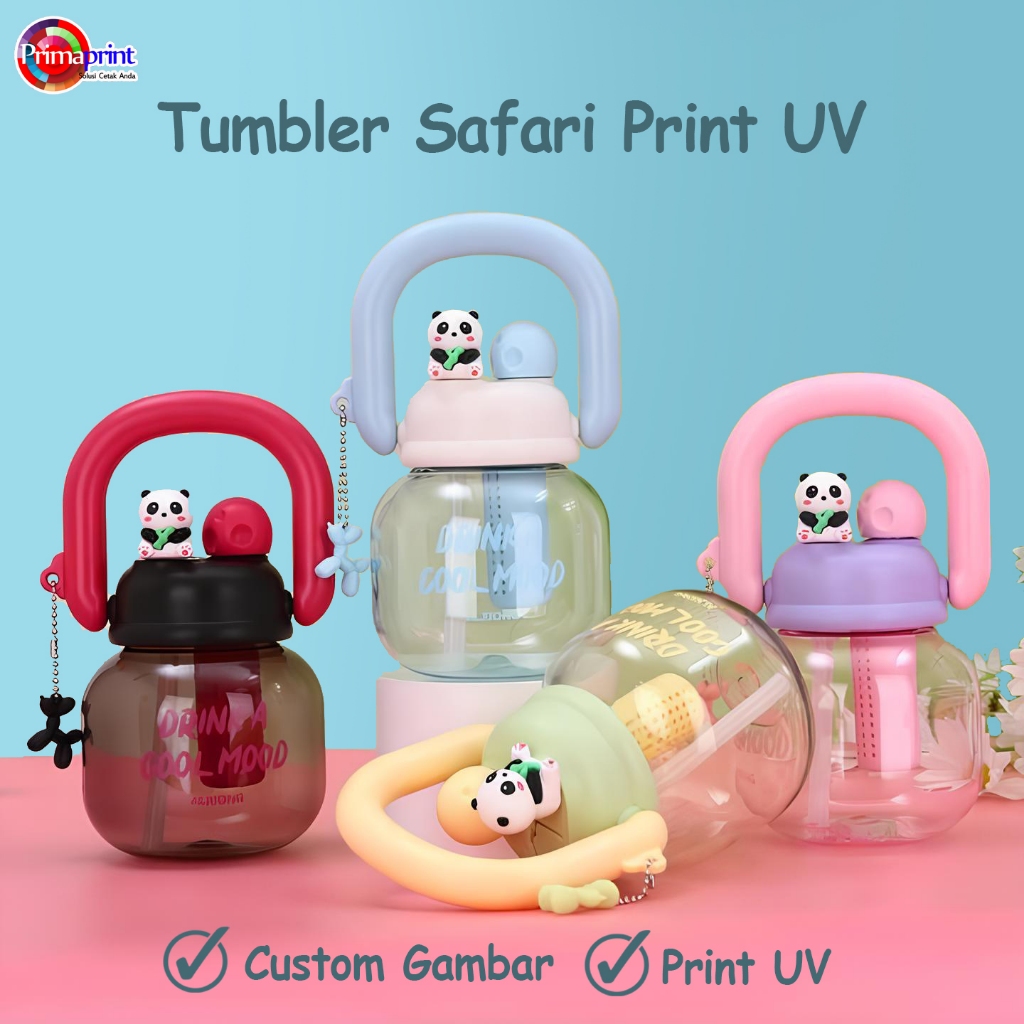 Jual Botol Minum Transparant Karakter Panda | Custom Design Suka Suka ...